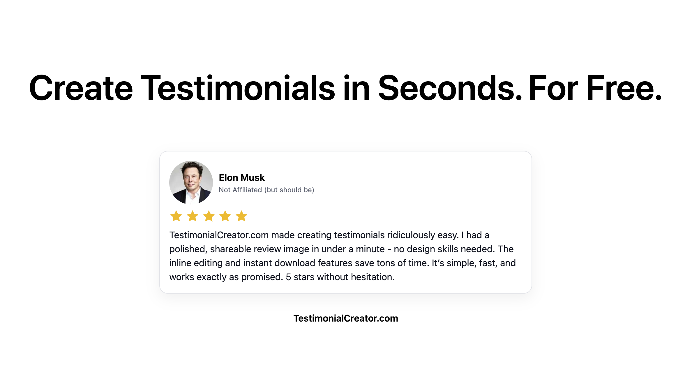 Generate a Testimonial for FREE | Testimonial Creator